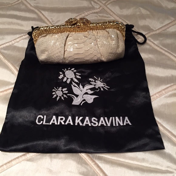 Clara Kasavina | Bags | Clara Kasavina Caylee Bone Python Clutch | Poshmark